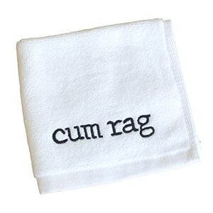 embroidered cum rag towel - naughty adult humor gift for bachelorette and bachelor parties