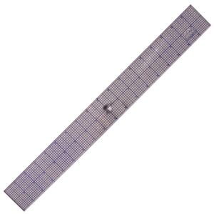 cottage mills 2" x 18" design ruler with easy grip knob. made of thick 1/8" acrylic. use with rotary cutters and razor knives. great for designing, layout, quilting, sewing, drafting. made in usa!