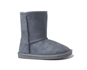 redvolution new kids classic snow boots faux fur midcalf outdoor boots (big kid) (430 grey, numeric_4)