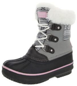 london fog girls tottenham cold weather snow boot grey felt/pink size 13