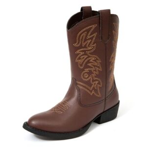 deer stags girls ranch western boot, dark brown, 1 little kid