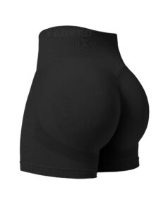 yeoreo professional women workout shorts 3.6" scrunch shorts seamless high waisted contour gym yoga biker shorts black