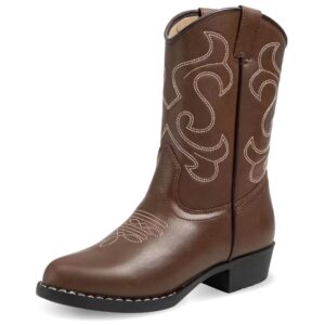 premium kids cowboy boots - comfort fit toddler cowboy boots - boys and girls cowboy boots durable & stylish western wear for young riders (brown)