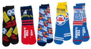 hyp ted lasso unisex 5-pack assorted quarter length crew socks