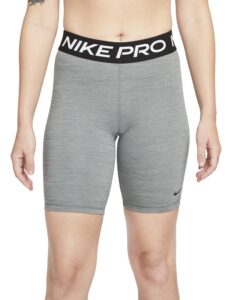 nike women's pro 365 8" compression shorts (as1, alpha, s, regular, regular, smoke grey/heather)