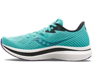 saucony women's endorphin pro 2 running shoe, cool mint/acid, 7