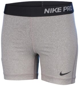 nike womens pro five-inch short carbon heather/black xs 5