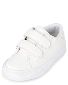 the children's place,girls,the children's place toddler girls sneakers,uniform low top sneakers,white,4 toddler