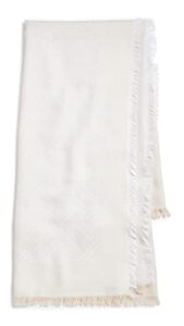 tory burch women's t-monogram jacquard traveler scarf, new ivory, off white, one size