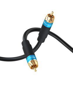 bluerigger rca audio subwoofer cable (6ft, dual shielded with gold plated rca to rca connectors) – for subwoofer, amplifier, home theater