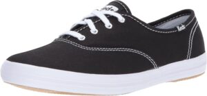 keds unisex champion lace up sneaker, black canvas, 9.5 narrow us women