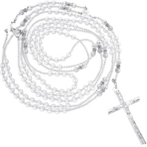 nosiny lazo de boda wedding lasso handcrafted lazo para boda catolica recuerdos de boda crystal wedding rosary lasso for wedding ceremony(silver)