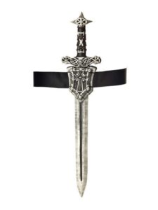 california costumes knight sword with crusader sheath,silver/black,one size costume accessory