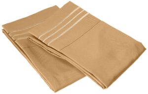 elegant comfort 1500 premier hotel quality 2pcs pillow cases and colors, california king, gold