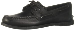 sperry men's authentic original 2-eye boat shoe, black, 10 m us