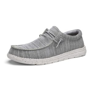 bruno marc mens slip-on stretch loafers casual shoes lightweight comfortable boat shoes, grey - 11 (breeze)