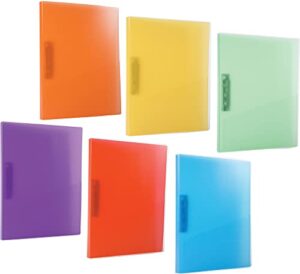 filexec 6192, clamp binder, frosted, set of 6, 6 assorted colors blueberry, strawberry, grape, lime, lemon, tangerine (50028-6192)