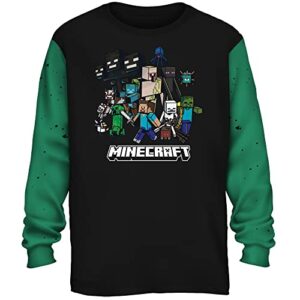 minecraft cast party big boys youth longsleeve t-shirt licensed (x-large) black