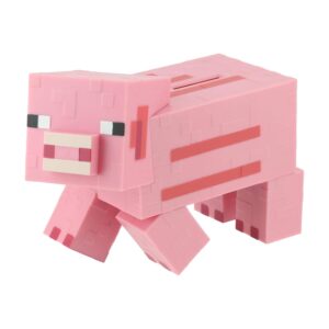 minecraft pig money bank bdp | pink pixelated 3d savings piggy-bank | unique gift idea perfect for gamers