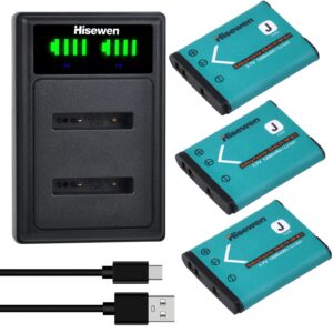 hisewen en-el19 battery 3 pack and dual usb charger kit for nikon coolpix s32, s33,s100, s2800, s3100, s3200, s3300, s3500, s3600, s3700, s4100, s4200, s4300, s5200, s5300, s6500, s6800, s7000