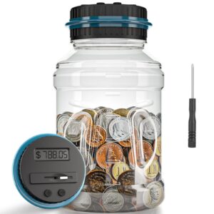 lefree big piggy bank, digital counting coin bank,money saving jar,gift,powered by 2aaa battery (not included)…