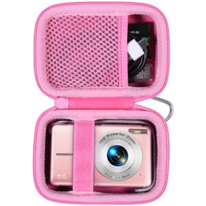 co2crea hard case compatible with camkory/lecran/kodak pixpro/vahoiald/aitechny digital camera video camera, pink