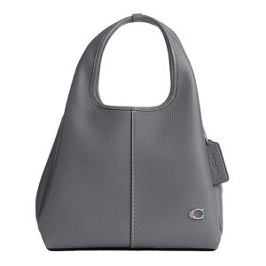 coach polished pebble leather lana shoulder bag 23, grey blue