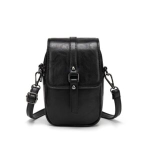 myfriday vintage crossbody phone bag for women, small leather shoulder purse and handbag with tassel&rivet decoration