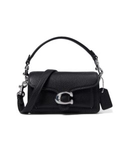 coach polished pebble leather tabby 12 black one size