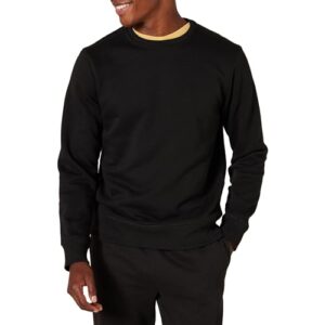 amazon essentials men's fleece crewneck sweatshirt - black, large (available in big & tall sizes)