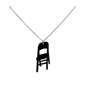 hiloloa folding chair necklace from alabama brawl battle of montgomery funny fashion classic chair jewelry for women-black