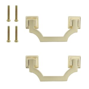 geesatis 2 pcs modern gold handles cabinet pull furniture decorative handles double hole handles hardware, with mounting screws, hole distance 63mm / 2.5 inch