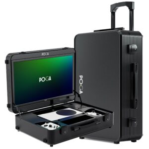 poga pro travel case with monitor, the ultimate xbox series s portable case and gaming station, pro black - series s