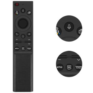 universal replacement voice remote for all samsung smart tv with voice function, compatible with smart crystal curved frame uhd neo tvs,with netflix,prime video and samsung tv plus buttons.