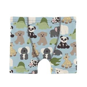 kickee boys boxer brief underwear, silky soft printed boxer briefs for your little man, lightweight and breathable for all day comfort (spring sky too many stuffies - 3t-4t)