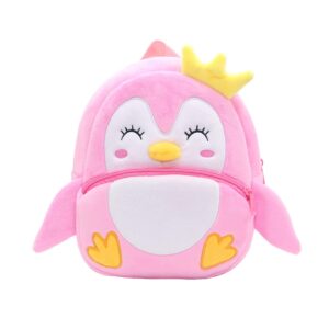 nice choice cute toddler backpack toddler bag plush animal cartoon mini travel bag for baby girl boy 2-6 years(cute penguin)