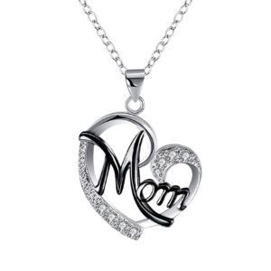 ilh clearance deals mom letter pendant womens charm engagement crystal rhinestone necklace jewelry gift by (n)