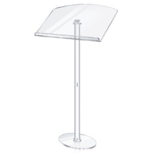 barydat 23.6 x 15.7 x 43.3 inch pulpits for churches acrylic podium stand angle adjustable clear podium portable church podium modern foldable lectern for weddings classroom church concert speech