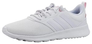 adidas women's qt racer 2.0 running shoe white/white/clear pink 8 m us