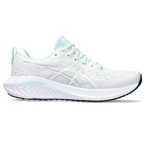 asics women's gel-excite 10 running shoes, 8, white/pure silver