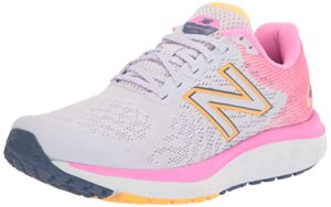 new balance women's fresh foam 680 v7 running shoe, libra/vibrant pink/night sky, 8 wide