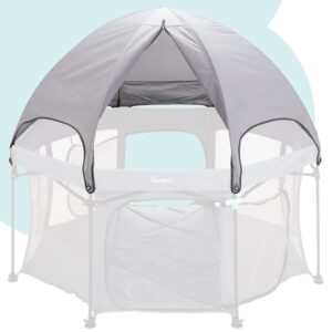 hiccapop playpod portable playpen canopy [dome shade only] | reflective dome with 3 side panels provides full sun protection at any time of the day | designed exclusively for the hiccapop 69” playpen