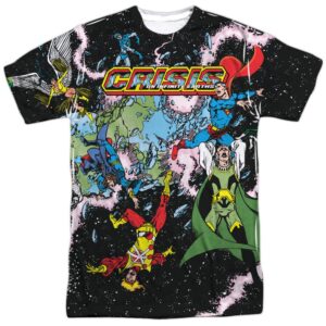 justice league - crisis variant (front/back print) t-shirt size m