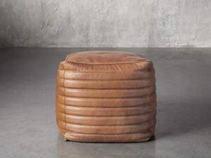 the tannery ottoman pouf sofa,storage ottoman chair,leather ottoman sofa, round leather ottoman,ottoman storage pouf,handmade stool (brown with stuffed, 17x17x14 inch)