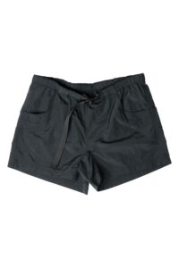 kavu elle quick dry shorts with mesh pockets, elastic waistband, belt - black - m