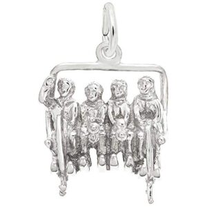 rembrandt charms quad chair lift charm, sterling silver