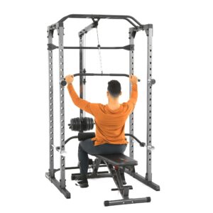 fitness reality 810xlt super max power rack cage with lat pull down and low row cable attachment