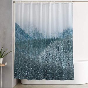 staroden shower curtain with hooks backdrop tree beautiful cold foggy winter mountains fog morning clouds nature parks view outdoor waterproof decorative bathroom cloth fabric set 72" x 78"