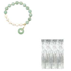 bigbigme burmese jade pearl bracelet / 3 pack silver backdrop curtain