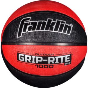 franklin sports grip-rite 1000 youth basketball - durable construction - junior size basketball for school, camp, home practice - indoor and outdoor ball - black/red - 27.5"